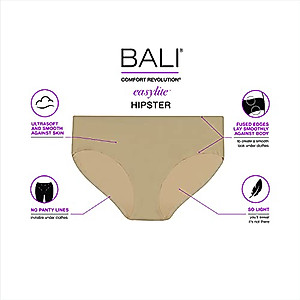 Bali Women's Comfort Revolution EasyLite Hipster Panty, Cinnamon Butter, 8