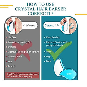 ToNewBe Crystal Hair Eraser for Women and Men, Reusable Crystal Hair Remover, Magic Painless Exfoliation Hair Removal Tool, Magic Hair Eraser for Back Arms Legs