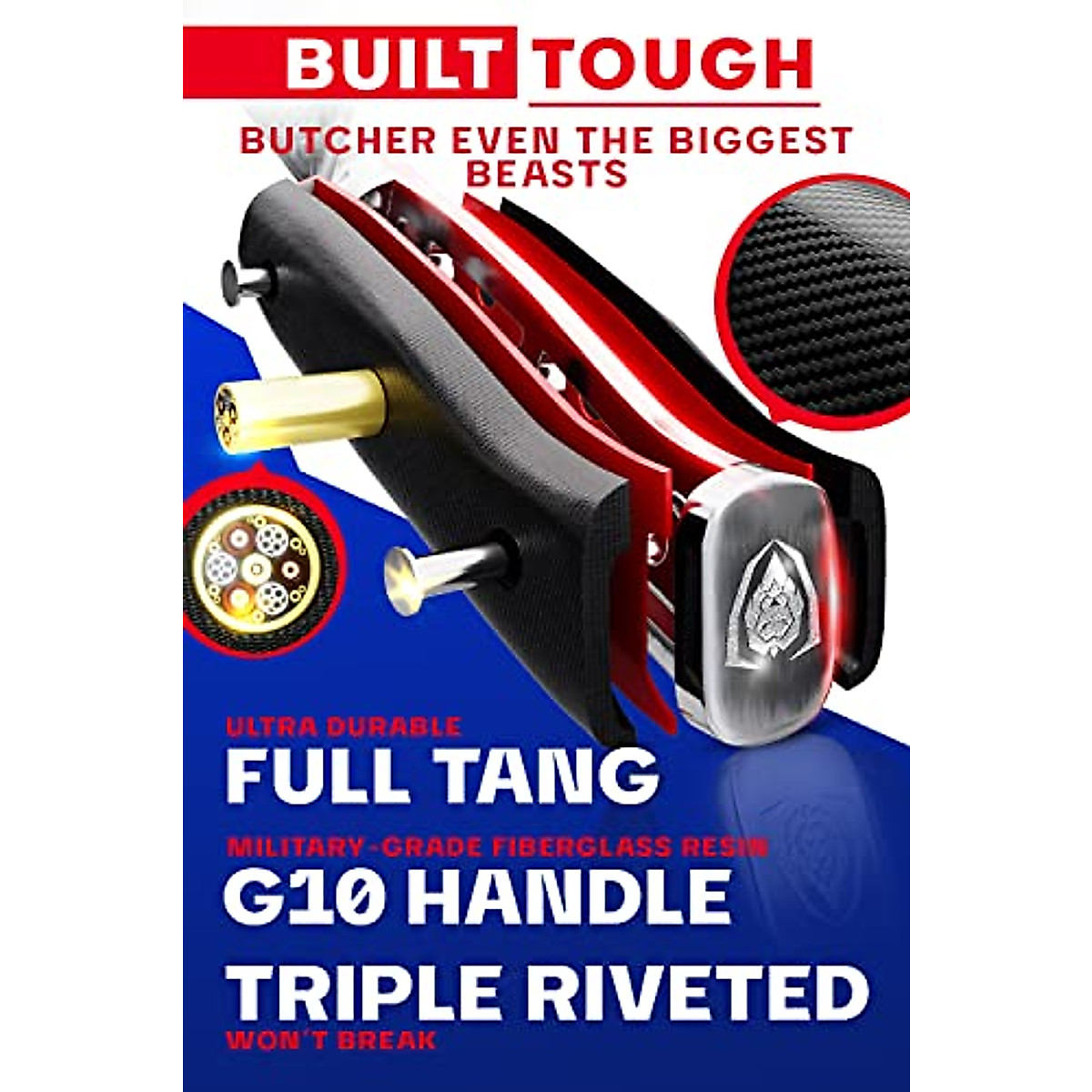 DALSTRONG Butcher Knife - 8 inch - Shogun Series ELITE - Japanese AUS-10V Super Steel - G10 Handle - Vacuum Treated - Meat, Kitchen Slicer - Razor Sharp Breaking Knife - BBQ Knife - Sheath Included