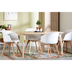 South Shore Flam Dining Chairs, 2, White and Wood