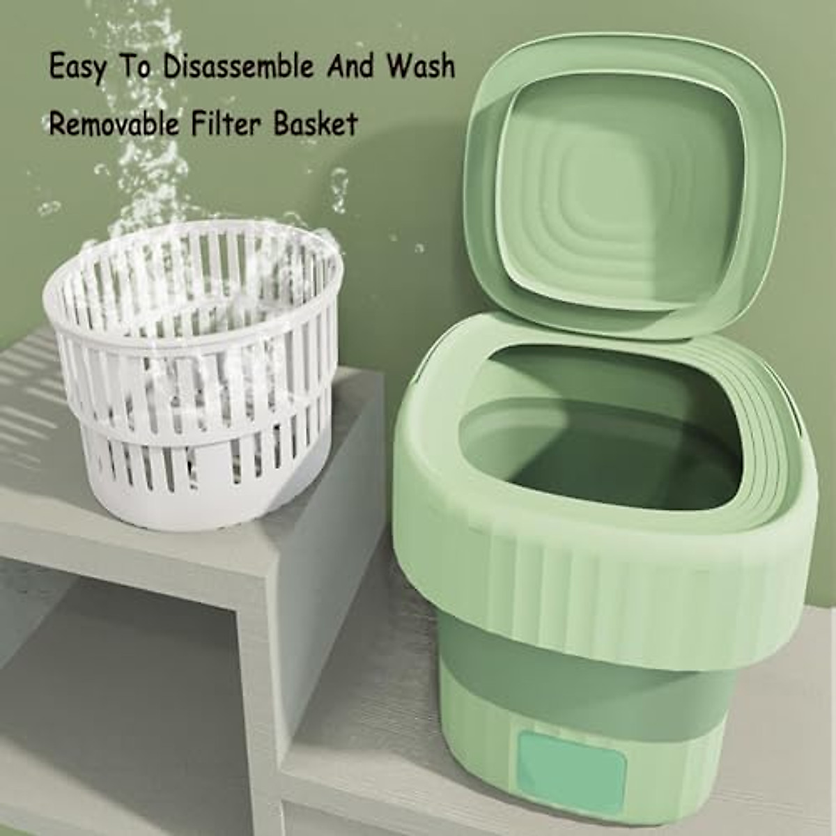 RUVSUN Small Washing Machine, Mini Washer and Dryer, Washer Machine, Fully Automatic Integrated Small Washing Machine, 360 ° Deep Cleaning Clothes Without Dead Ends Design, Suitable for Bathroom