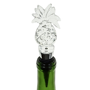 Glass Pineapple Wine Stopper - Decorative, Unique, Handmade, Eye-Catching Glass Wine Bottle Stopper – Pineapple Gift, Wine Gift for Host/Hostess - Wine Corker/Sealer – Pineapple Bar Accessories