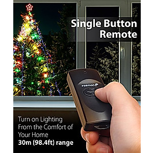 Fosmon WavePoint Wireless Remote Control Outdoor Electrical Outlet Switch Weatherproof Heavy Duty 3-Prong Plug-in ETL Listed (Battery Included) 1 Pack