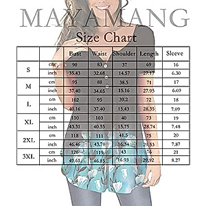 MAYAMANG Women's Floral Tunic Tops Casual Blouse V Neck Short Sleeve Buttons Up T-Shirts (Purple, L)