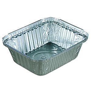 Pactiv Y70530 Oblong Food Pans, 15 oz, 1.67" Length, 1" Width, 1.11" Height, Aluminum (Pack of 1200)
