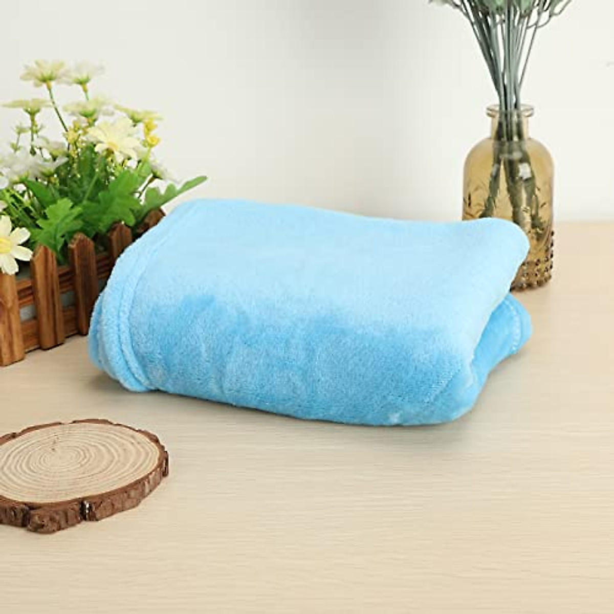 BLUELANS Fleece Throw Blanket for Couch, Lightweight Plush Fuzzy Cozy Soft Blankets & Throws Sofa, Blanket, Cozy, Warm Bedding Bed Blue, 50x70cm