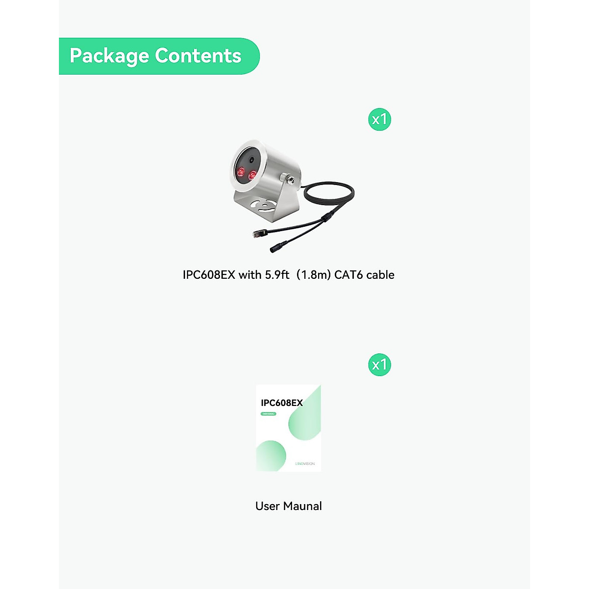 LINOVISION 4K UltraHD Explosion Proof Camera with Wide View Lens, POE Powered Network Camera with Stainless-Steel Case, 100ft IR Night Vision, for Refine Factory/Ocean Oil Field/Gas Station