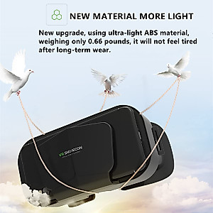 VR Headset, 3D Virtual Reality Glasses with Blu-ray Eye Protected Light & Small, 3D Glasses for Watch Movies, Video & Play Game, Support 4.7-7.0” Smartphone. (Without Controller)