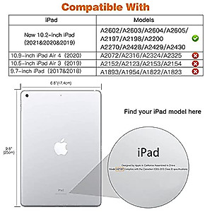 MoKo Case for iPad 10.2 iPad 9th Generation 2021/ iPad 8th Generation 2020/ iPad 7th Generation 2019, Slim Stand Hard Back Shell Smart Cover Case for iPad 10.2 inch, Auto Wake/Sleep, Swirl