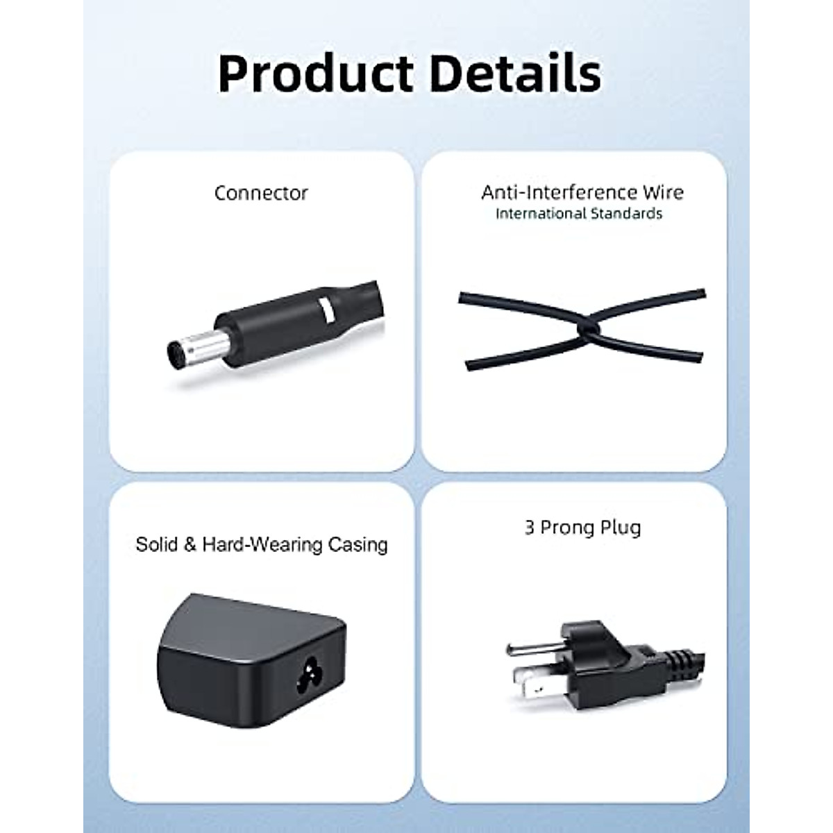 130W AC Charger Fit for Dell Inspiron 14 Plus 7420 P157G003 Laptop - Power Supply Adapter Cord