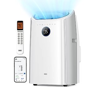 Dreo Portable Air Conditioners, 12,000 BTU AC Unit for Bedroom with Drainage-free Cooling, 46dB Quiet, APP/Voice/Remote, 24h Timer with Fan & Dehumidifier, Smart Air Conditioner for Room Indoors