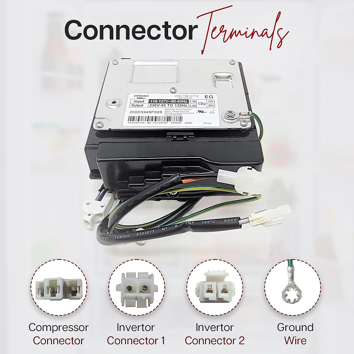 GARP WR49X10283, AP5669522 Inverter Control Board for Refrigerators Compatible with GE