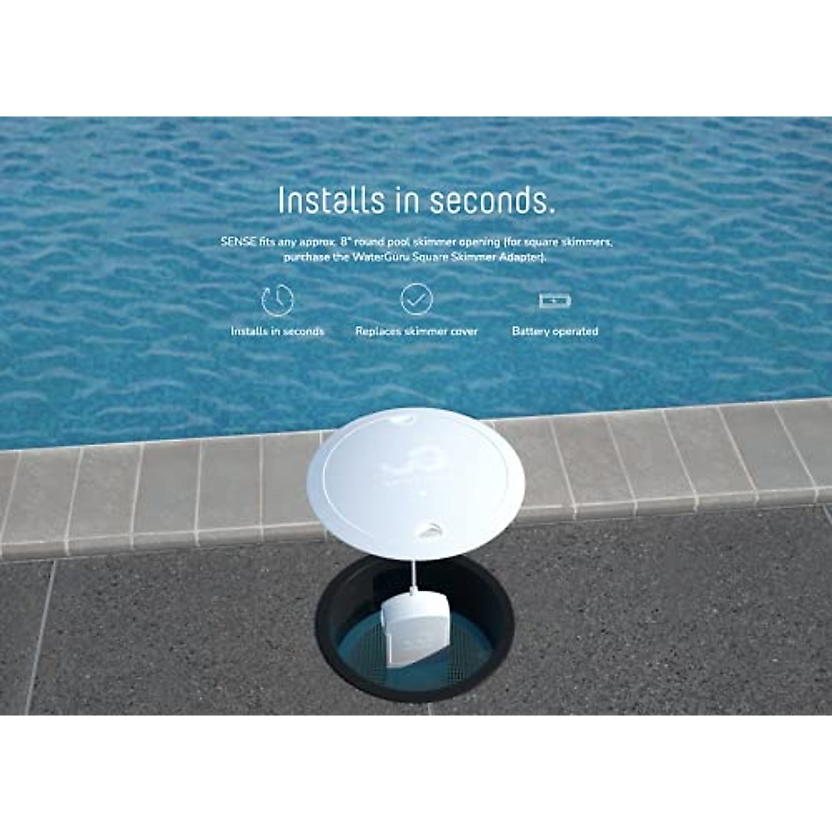 WaterGuru Sense Smart Pool Monitoring System | Chlorine & pH Pool Water Testing Smart Device