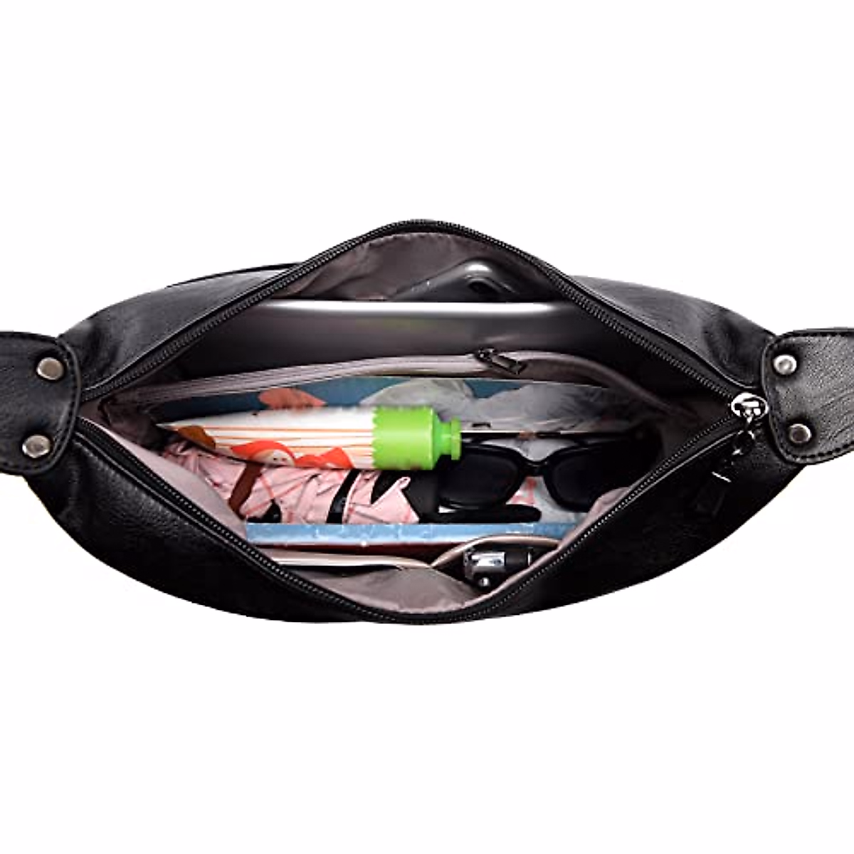 Covelin Women's Retro Sling Shoulder Bag from, Leather Crossbody Tote Handbag Black