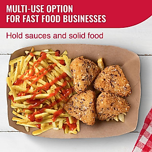 IDL Packaging 3 lb Kraft Paper Food Tray (Pack of 125) - Poly Coated for Extra Moisture Resistance - Recyclable - Serving Tray for Fries, Burgers, Appetizers and Side Dishes - Proudly Made in USA