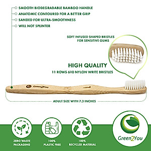 Green2You - Set of 4 Bamboo Toothbrushes