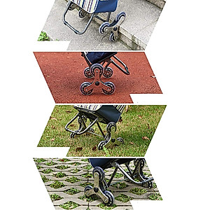 SH-gwtc Shopping Trolley,Foldable Shopping Cart 2 Wheels Climbing Trolly/Waterproof Shopping Bag/Collapsible Push Pull Carts (Color : A)