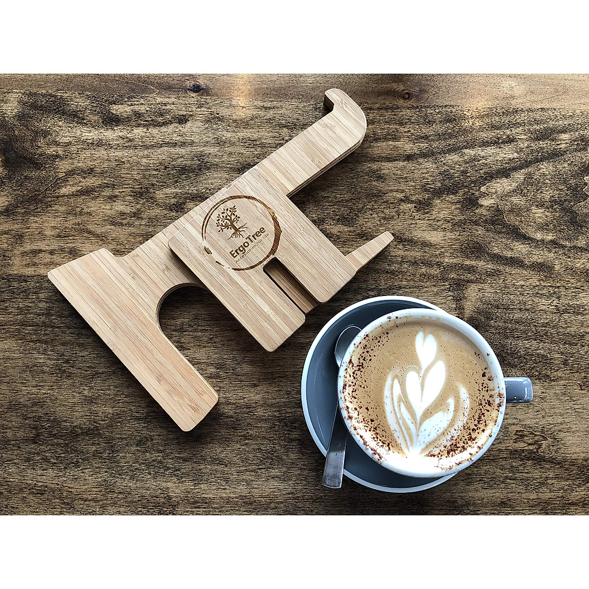 ErgoTree Bamboo Laptop Stand, Portable and Adjustable Ergonomic Wooden Computer Riser for Desk, Designed for MacBook Pro, and 10-15 Inch Laptops