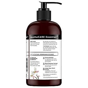 ApotheCARE Essentials The Mender Damaged Hair Repair Conditioner, Coconut Milk, White Jasmine, Vitamin E, 12 oz