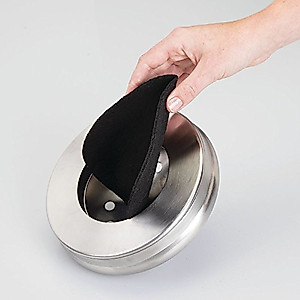 iDesign Basic Compost Bin with Charcoal Philtres, Stainless Steel Kitchen Food Waste Caddy, Silver