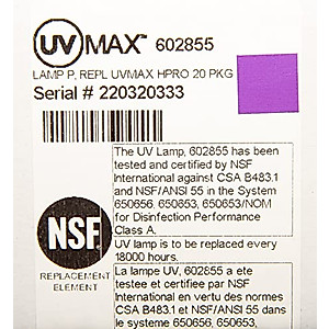 Viqua 602855 UV lamp PRO20 UV Water Treatment System