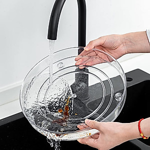 CXRYLZ 2 Pack 9.3 inch Lazy Susan Cabinet Organizer, PET Rotating Storage Rack, Spice Organizer Storage Cabinet, Plastic Lazy Susan Turntable for Fridge Pantry Kitchen Bathroom Bedroom