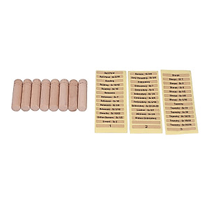 8pcs Wooden Needle Case Anti Lost Polishing Portable Sewing Needle Holder with 3 Stickers for Household