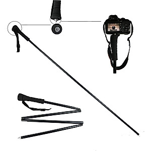 Aventik Fold-able Auto Shrinkable Wading Staff Water Depth Safety Warning Sign Coated Adjustable Stainless Steel Core T7075 Aluminum Body Corrosion Resistance(WS091)