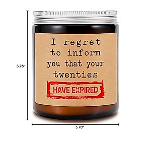 I Regret to Inform You That Your Twenties Have Expired - Funny 30Th Birthday Gifts for Women Or Men - Lavender Scented Candles - Soy Candles
