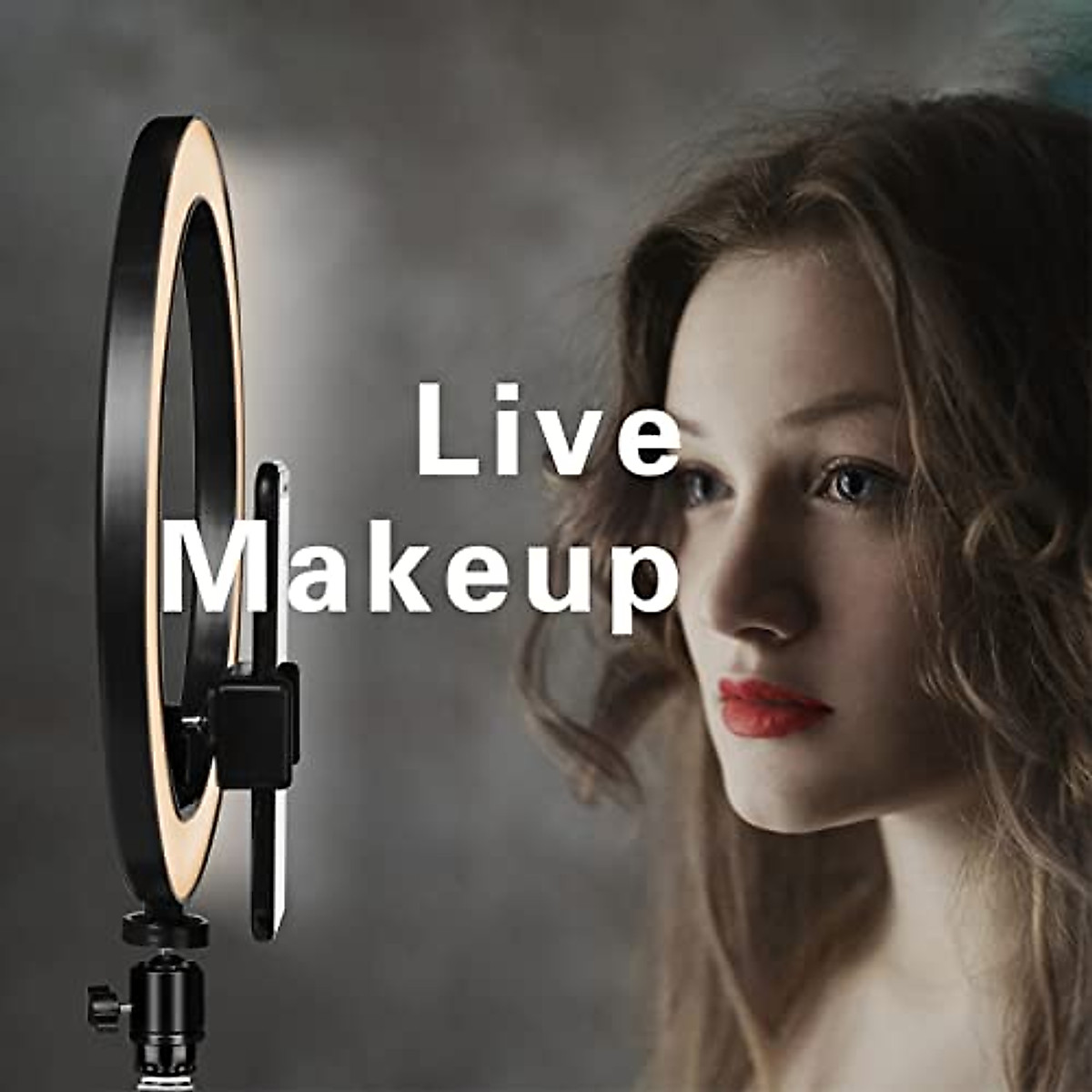Ring Light 10" with 67" Extended Tripod Stand & Phone Holder for YouTube Video, Camera Led Ring Light for Streaming, Makeup, Selfie Photography Compatible with iPhone Android