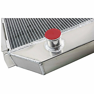 ReadyCool 4 Row Core Aluminum Radiator for 1966-1979 Ford F100 F150 F250 F350 Bronco Trucks Pickup V8 Chevy Engine, 66 67 68 69 70 71 72 73 74 75 76 77 78 79 Downflow Radiators