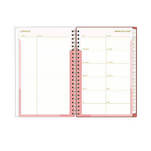 Blue Sky 2023-2024 Academic Year Weekly and Monthly Planner, 5" x 8", Flexible Cover, Wirebound, Cali Pink (130621-A24)