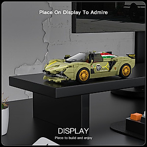 Mould King Speed Champion Sina Super Car Building Sets with Display Case,27003 Model Car Kits Sports Car Building Blocks, Cool Simulation Cockpit Race Car Building Kits for Adults Kids 8+(333 PCS)