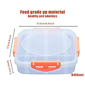 Crafterlife 3 Color Sandwich Containers, Reusable, BPA Free Plastic Food Storage for Sandwich Box Lunch Boxes Meal Prep (Green, Orange, Blue)