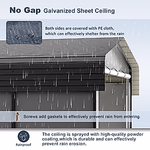 LZbeiteM 13 x 20 ft Car Ports Heavy Duty - Prefab Metal Carport with Galvanized Steel Roof with Sidewalls Enclosure Kit, Sturdy Heavy Duty Metal Carport for Cars, Boats, and Tractor