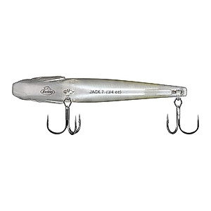Berkley Jack Fishing Hard Bait, Stealth Shad, Size 7, 2.75 in, Sharp Knife Blade Design Creates Super Fast Fall, Equipped with Fusion 19 Hooks, Dual Flash-Point Enhances Side Flash