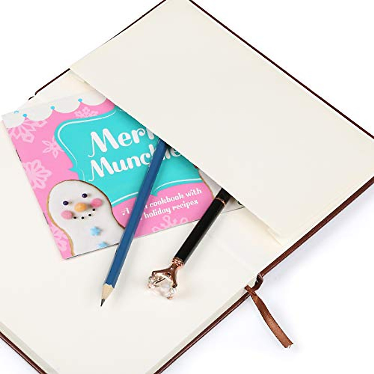 Kesoto A5 Classic Ruled Leather Hardcover Writing Notebook 5.7'' x 8.5'' Lined Journal Diary with Elastic Closure and Expandable Paper Pocket (200 Pages)