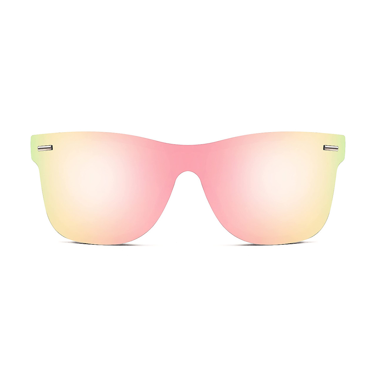 FEISEDY Sunglasses, Rimless Mirrored Sun Glasses with Reflective One-Piece Lens, B4114