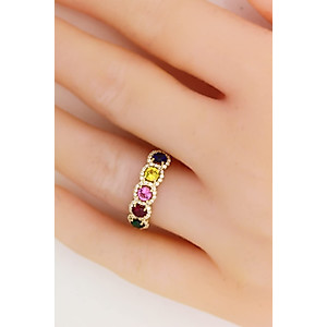 3-5 Birthstones Family Mothers Ring 10k White or Yellow or Rose Gold or Sterling Silver