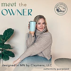 Mora Double Wall Ceramic Coffee Travel Mug with Lid, 14 oz, Portable, Microwave, Dishwasher Safe, Insulated Reusable Tall Cup, Splash Resistant Lid - To Go Tumbler for Car Cup Holder, Seafoam