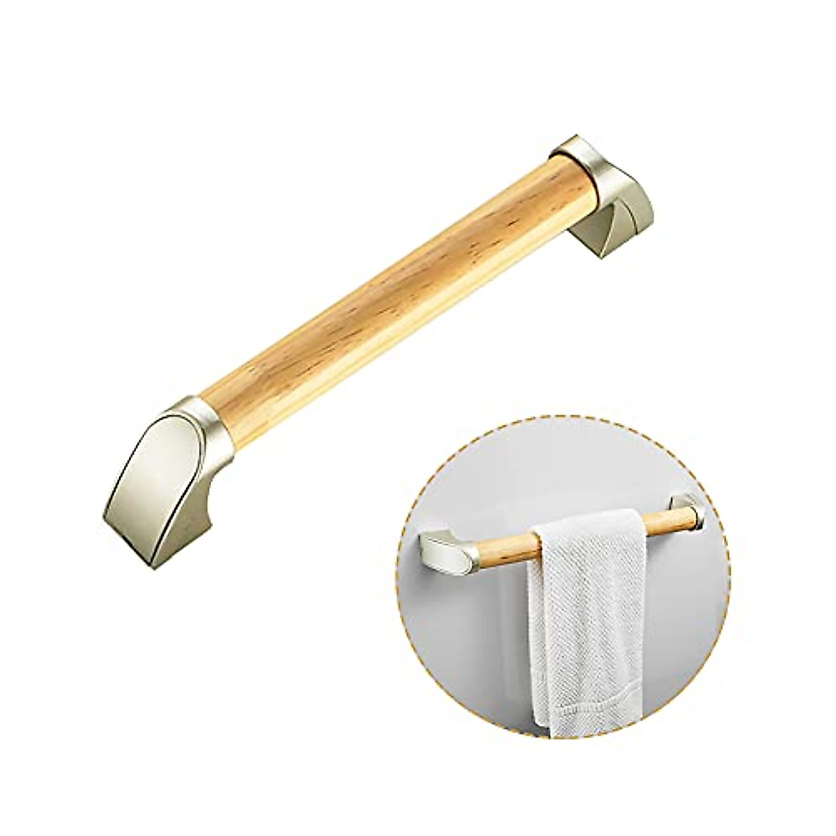 Wooden Grab Bar Wall Mounted Durable Grab Rails for Home Bathroom Withstand 80-100kg(Size:34cm/13.39inch)