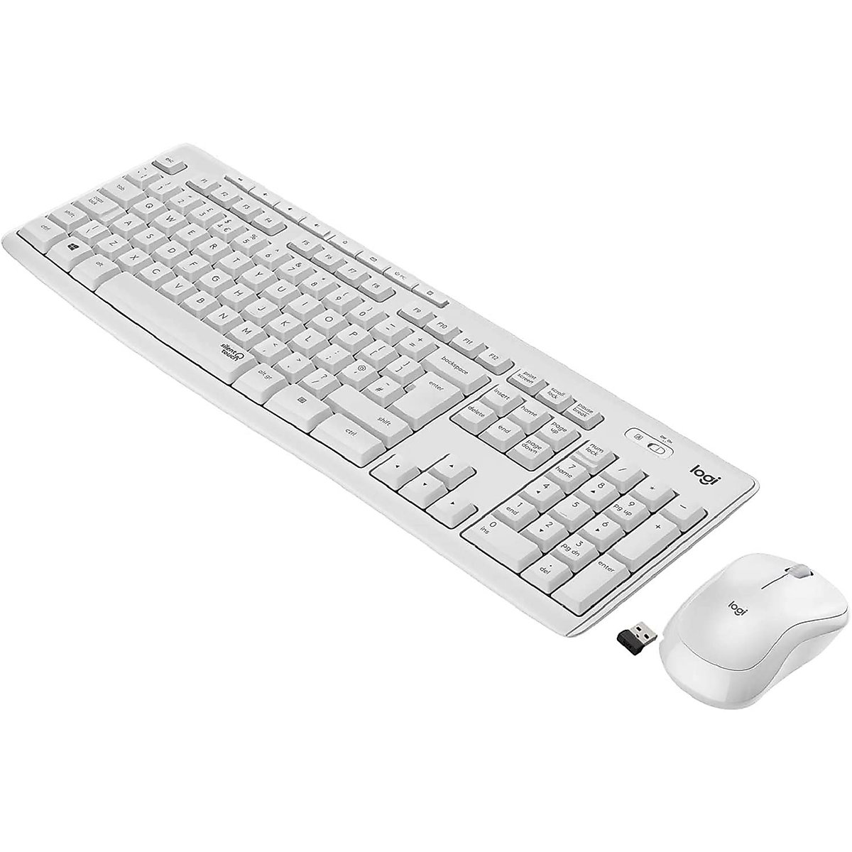 Logitech MK295 Wireless Mouse & Keyboard Combo with SilentTouch Technology, Full Numpad, Advanced Optical Tracking, Lag-Free Wireless, 90% Less Noise - Off White (Renewed)