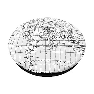 World Map PopSockets Grip Black and White PopSockets PopGrip: Swappable Grip for Phones & Tablets