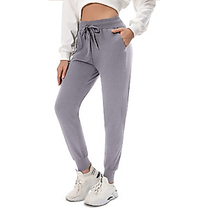 FULLSOFT Fleece Lined Sweatpants for Women-Women's Thermal Joggers with Pockets Lounge Pants for Yoga Workout Running Winter(Slate Heather,XX-Large)