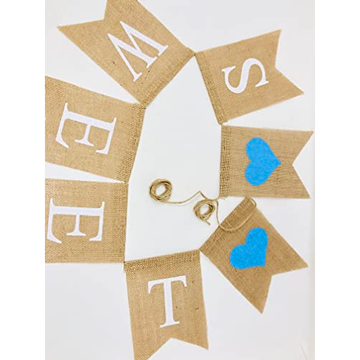 Shimmer Anna Shine Sweet Baby Boy Burlap Banner for Baby Shower Decorations and Gender Reveal Party (Blue)