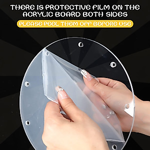 4 Pieces Round Acrylic Cake Stand for Dessert Table, Clear Cupcake Display Stand, 4 Tier Risers Pizza Holder with LED Light String for Wedding Birthday Party, 4 Sizes