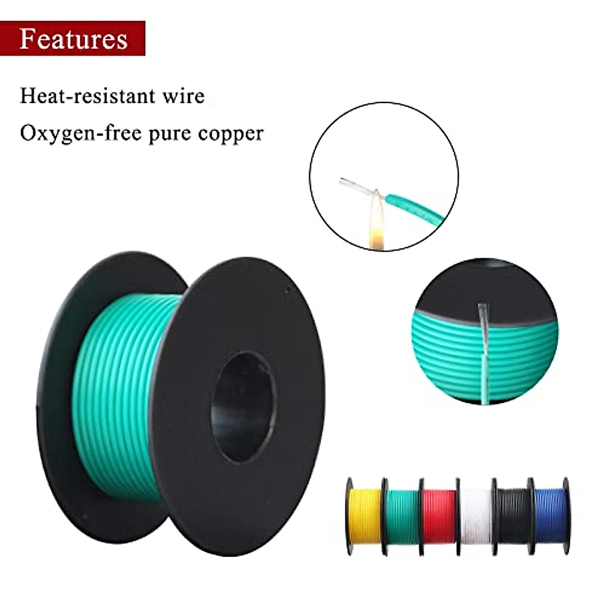 Electrical Wire,18 Gauge Wire,18 awg Wire-XINWANG 18 Gauge Stranded Tinned Copper Wire with PVC Insulation((OD:2.0 mm) 6 Colors,20ft Each, Hook Up Wire Kit