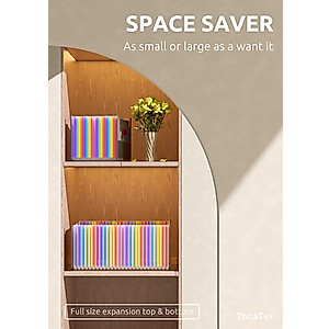 ThinkTex 26 Pockets Expanding File Folder, Upright & Open Top, A-Z Colorful Tabs, Larger Capacity Accordian Folder, Teacher Supplies