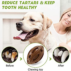 YUANDAO Dog Ball Dog Squeaky Toys for Aggressive Chewers, Almost Indestructible Rubber Puppy Chewing Ball with Squeaker Durable Pet Teeth Cleaning Toy for Medium and Large Breed