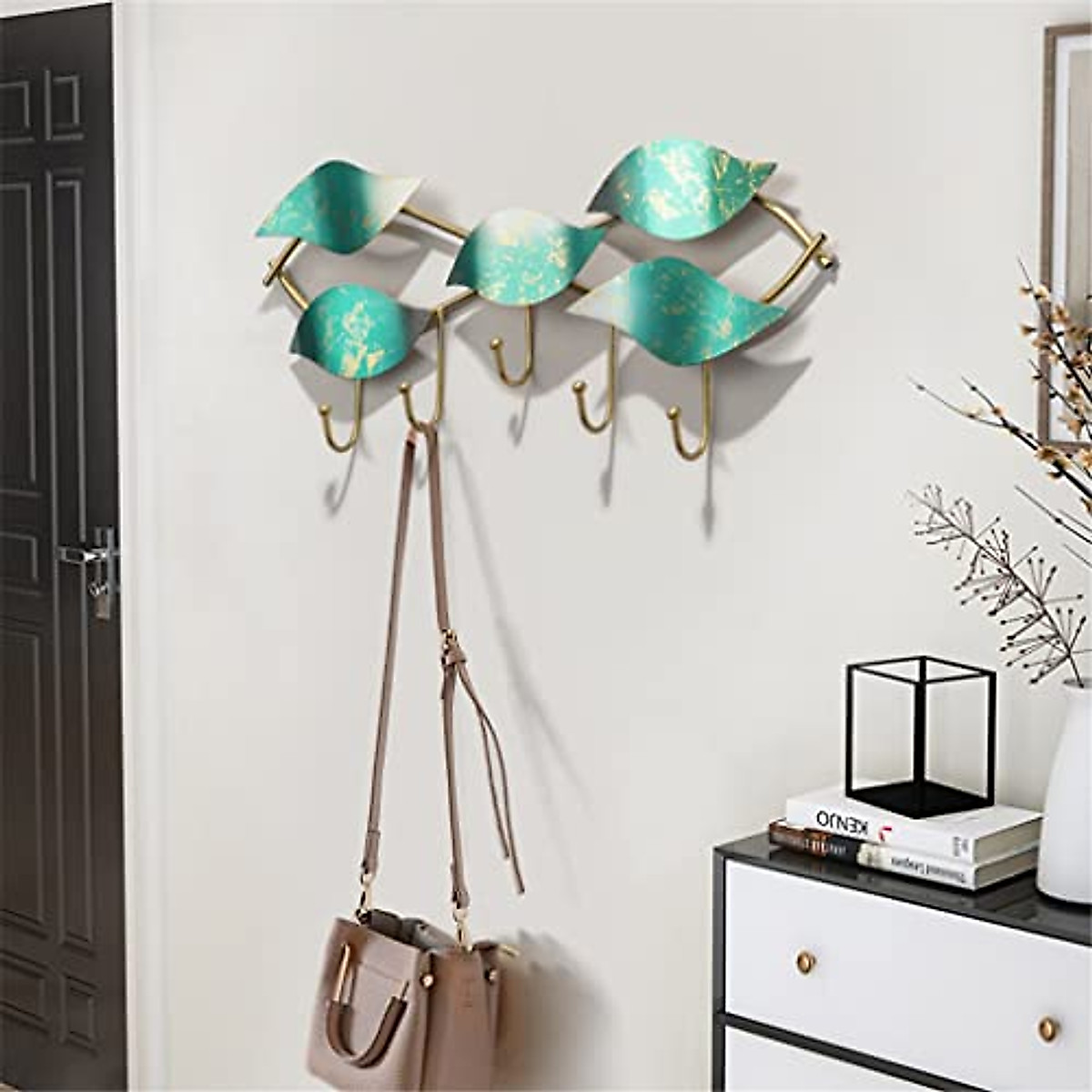 LHLLHL Creative Wall Hook Bathroom Coat Storage Rack Entrance Metal Shelf Door Key Hanger